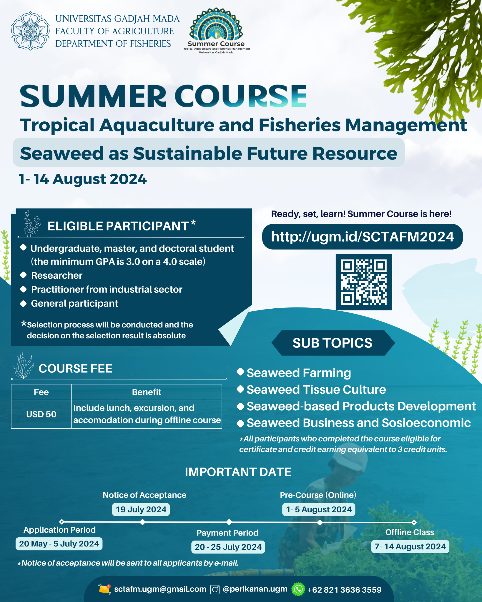 Summer Course on Tropical Aquaculture and Fisheries Management 2024 ...